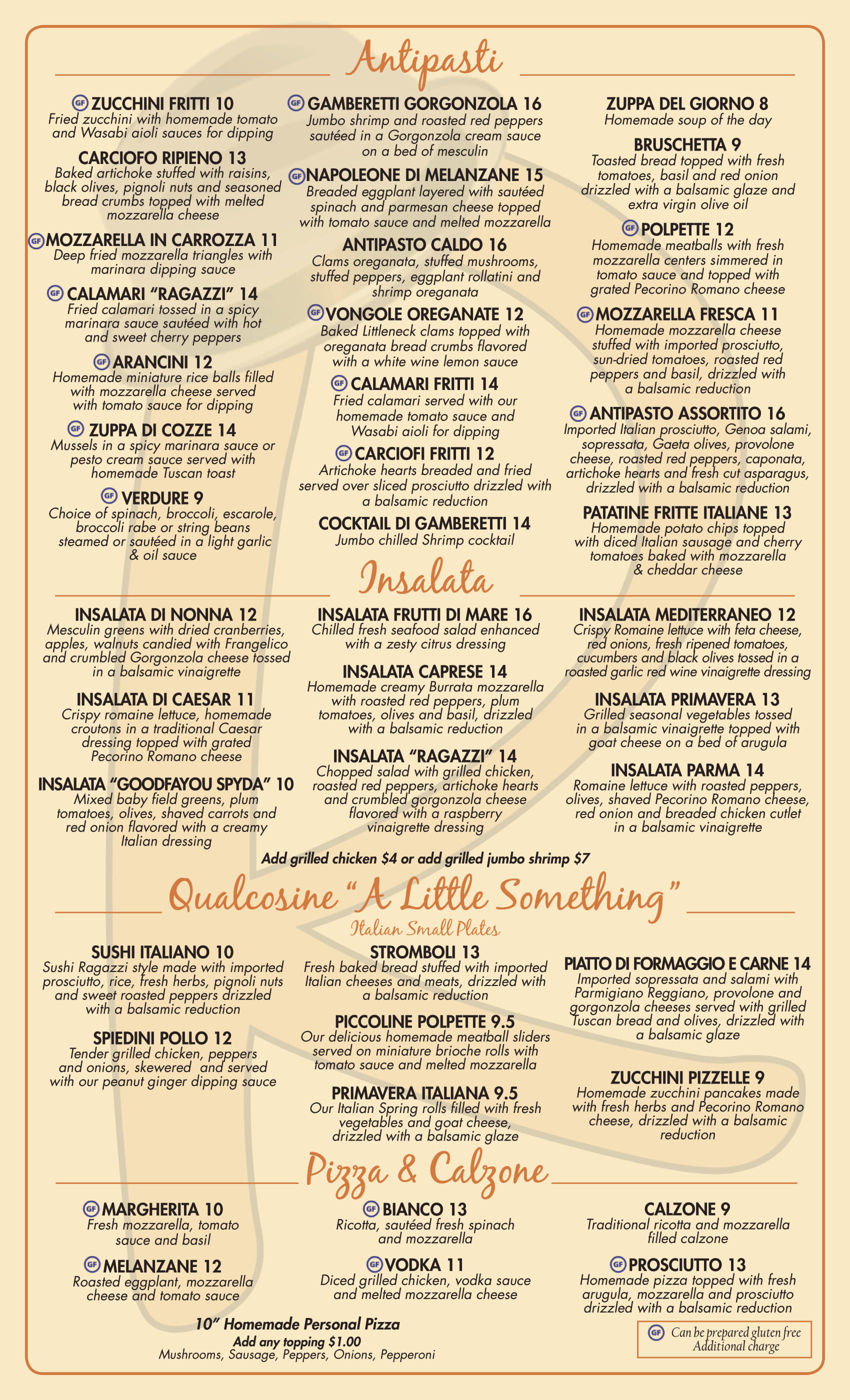 Menu – Dinner – Ragazzi