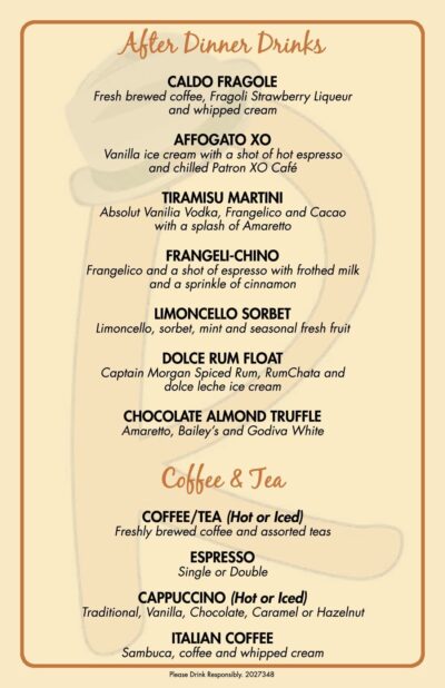 Menu – Desserts – Ragazzi