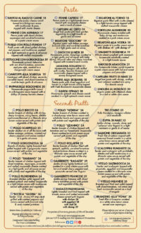 Menu – Dinner – Ragazzi