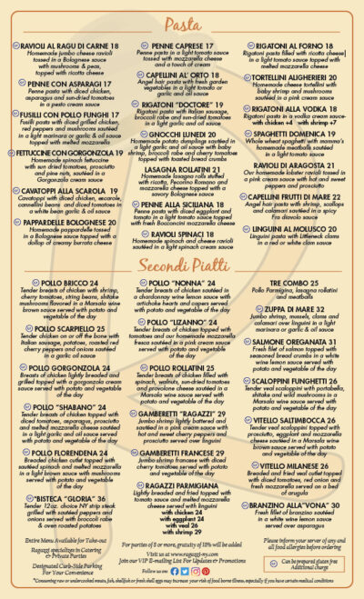 Menu – Dinner – Ragazzi