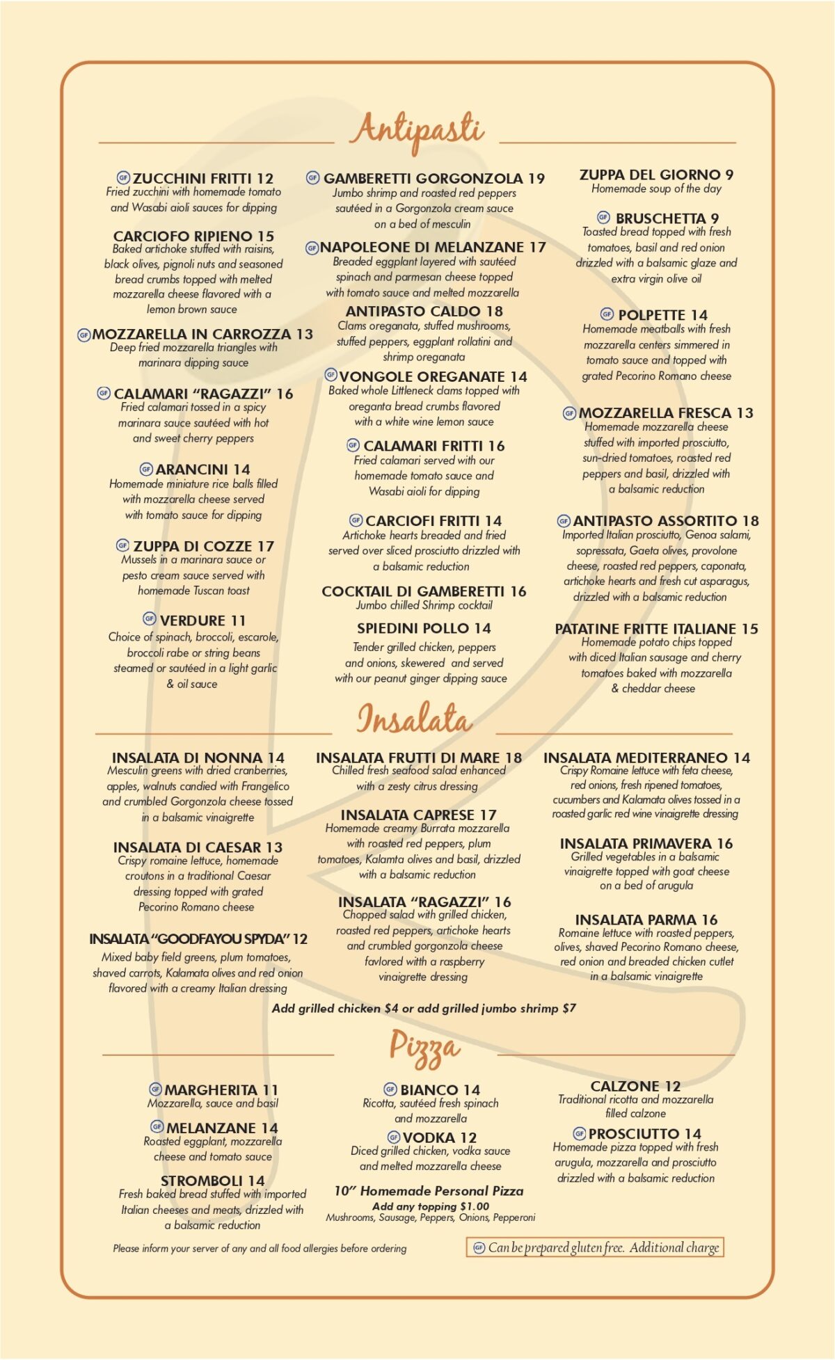 Menu – Dinner – Ragazzi