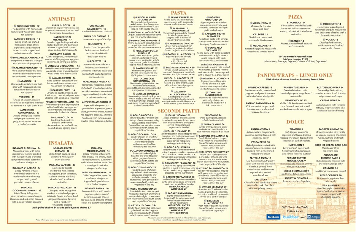 Menu – Catering – Ragazzi