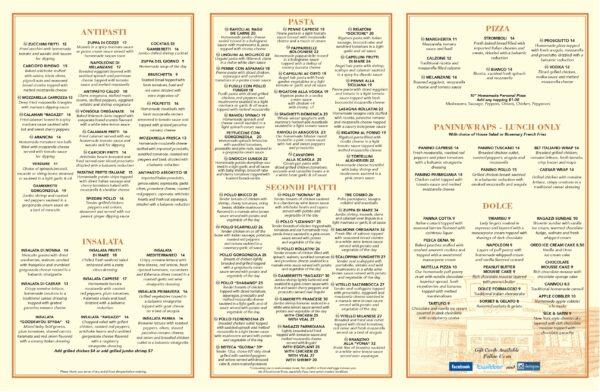 Menu – Catering – Ragazzi